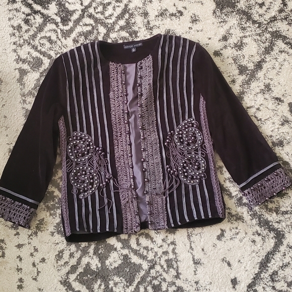 indigo moon | Jackets & Coats | Indigo Moon Blue Velvet Blazer | Poshmark